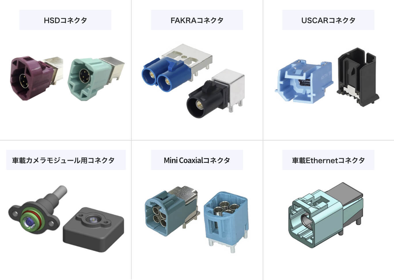 コネクタの信号・形状ニーズの多様化に対応できます。